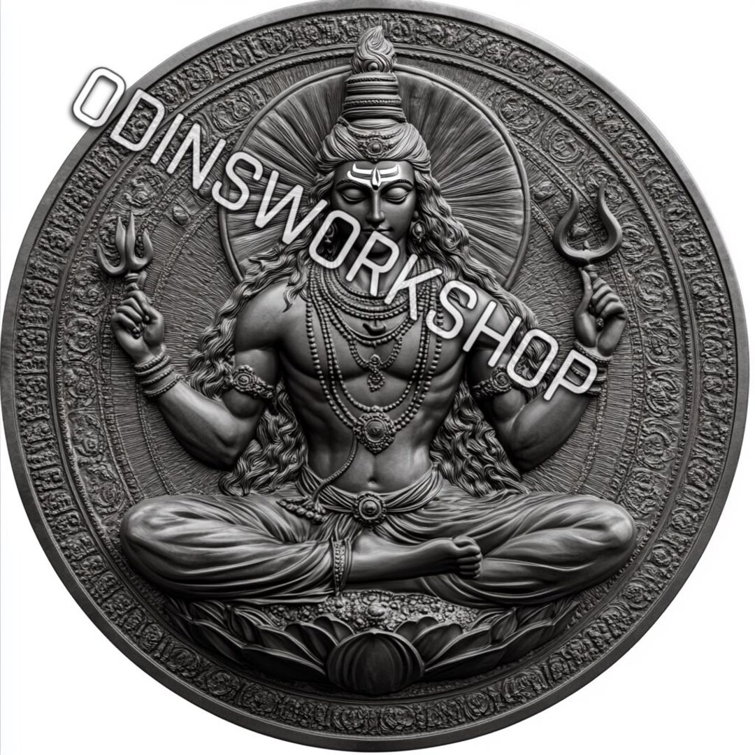 Shiva Pirate Coin 3D Embossing Files: Laser Engraving Design (PNG) - Etsy