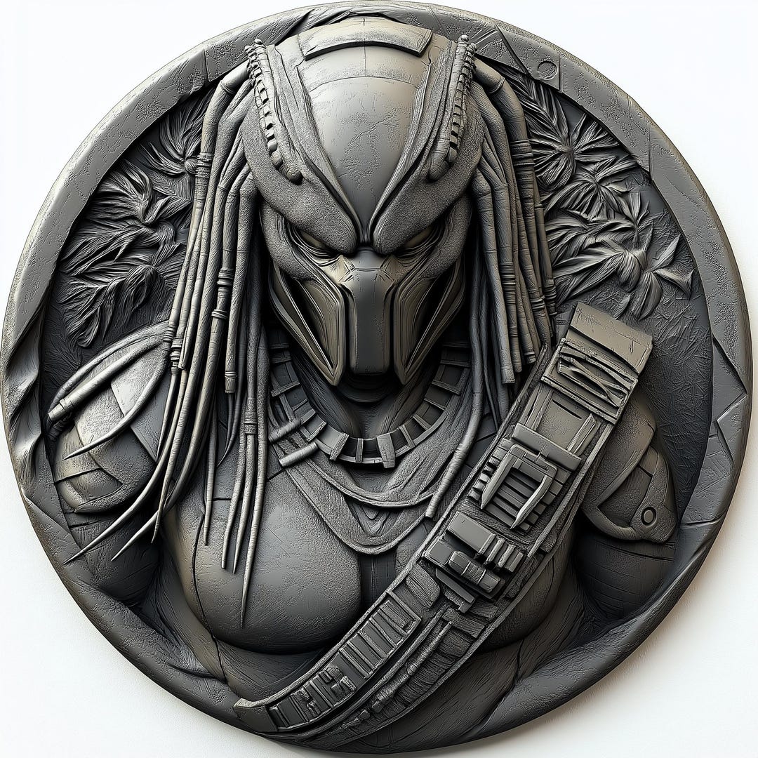 Alien Vs Predator Coin: 3D Embossing PNG Files for Laser Engraving - Etsy