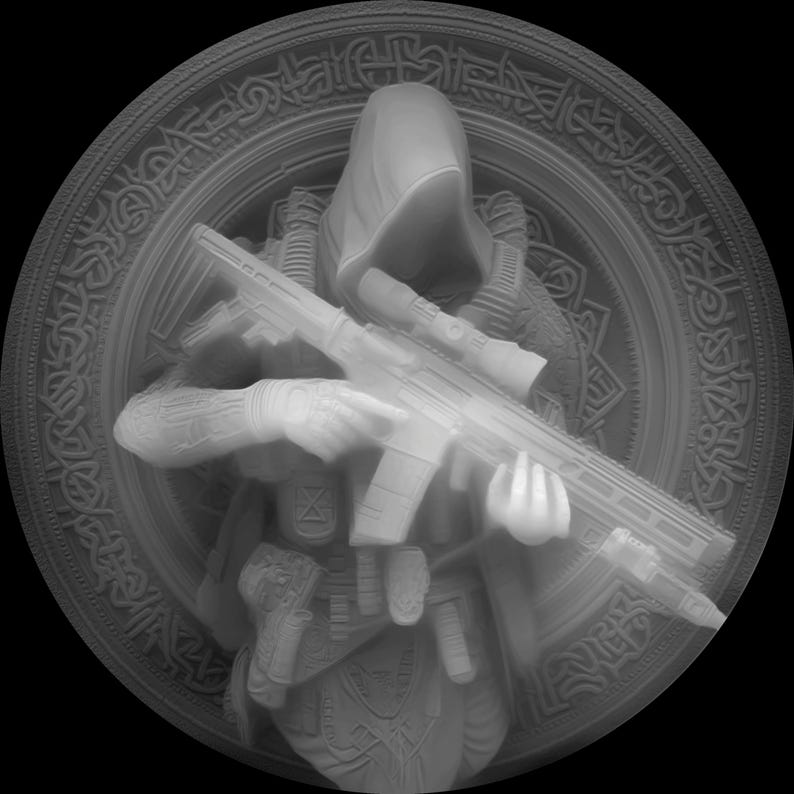 The Mercenary 4k STL PNG 3d Embossing Files, Fiber Laser Engraving ...