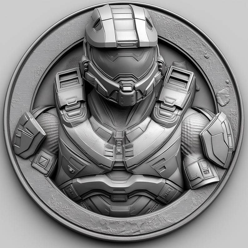 Master Chief PNG & STL. 3d Embossing Files, Fiber Laser Engraving ...