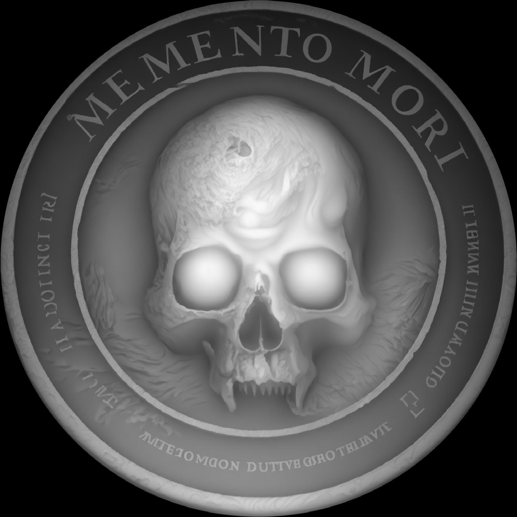 Memento Mori Coin 3D Embossing Files: Fiber Laser Engraving Designs ...
