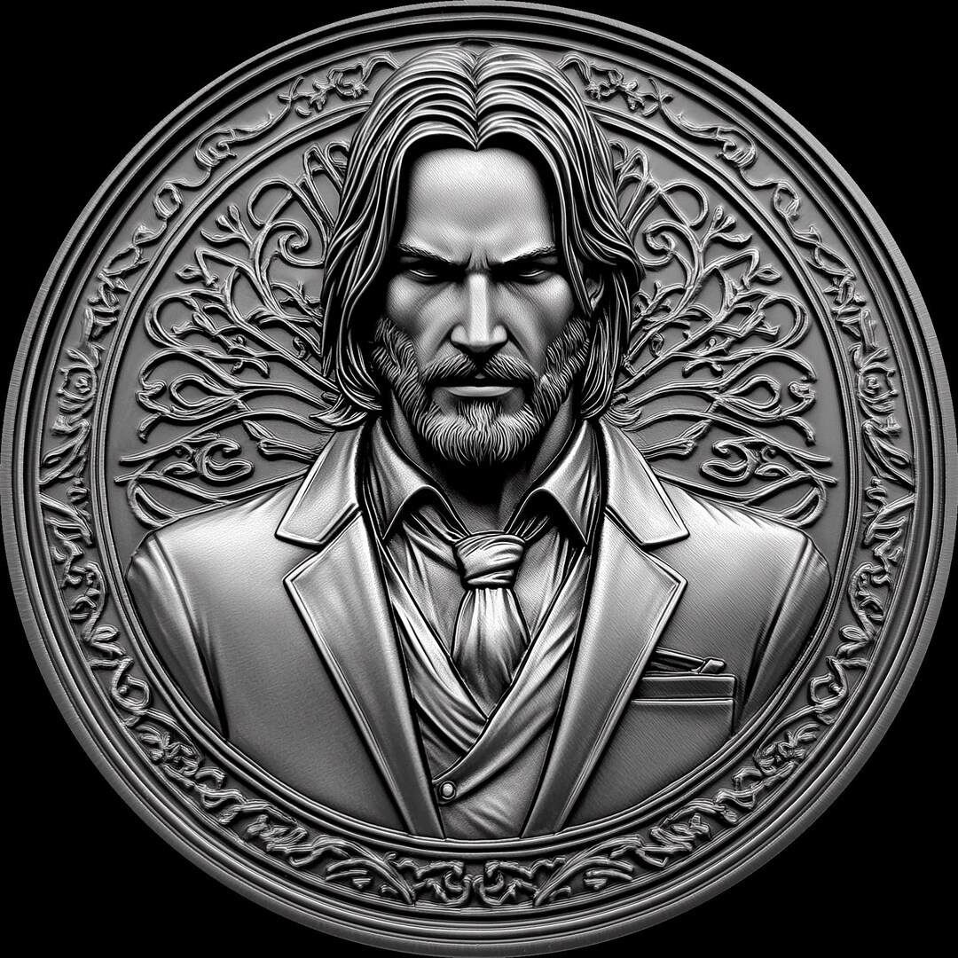 John Wick Continental Coin Design: 3D Embossing Files (STL, PNG) Laser ...