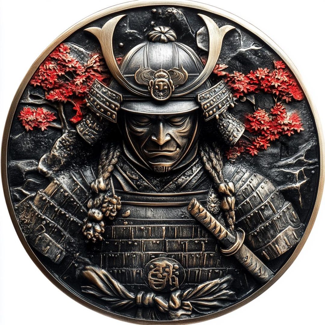 Samurai Coin 3d Embossing Files, Fiber Laser Engraving Designs , Coin ...
