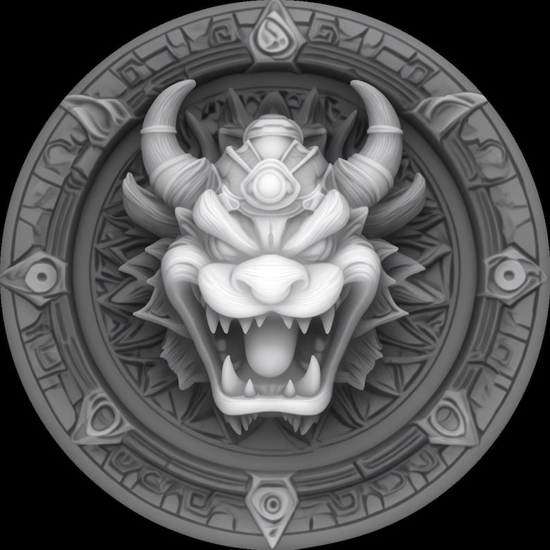 Bowser Coin Design: 3D Embossing, Laser Engraving (PNG) - Etsy