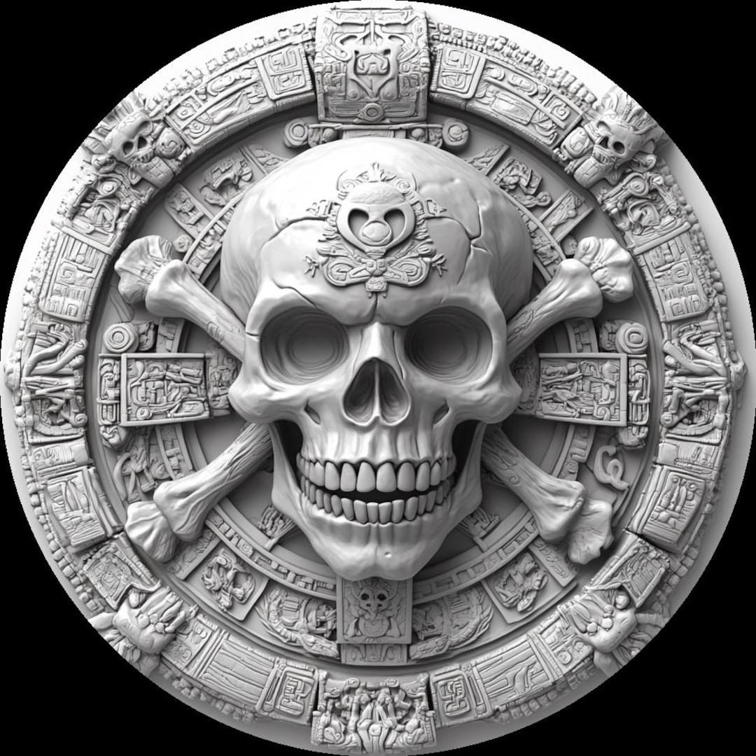 Pirate Coin Aztec 3d Embossing Files, Fiber Laser Engraving Designs ...