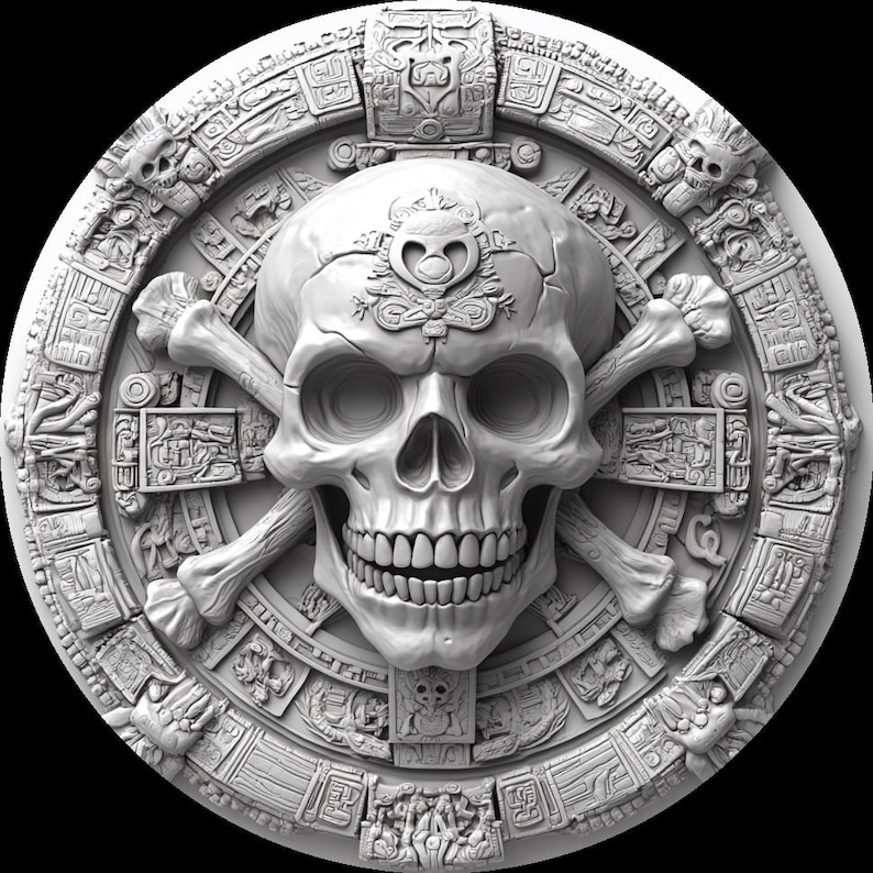 Pirate Coin Aztec 3d Embossing Files, Fiber Laser Engraving Designs ...