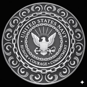 3D Embossing Depth Map: US Navy. Antiqued Coin Design (PNG, Fiber Laser ...