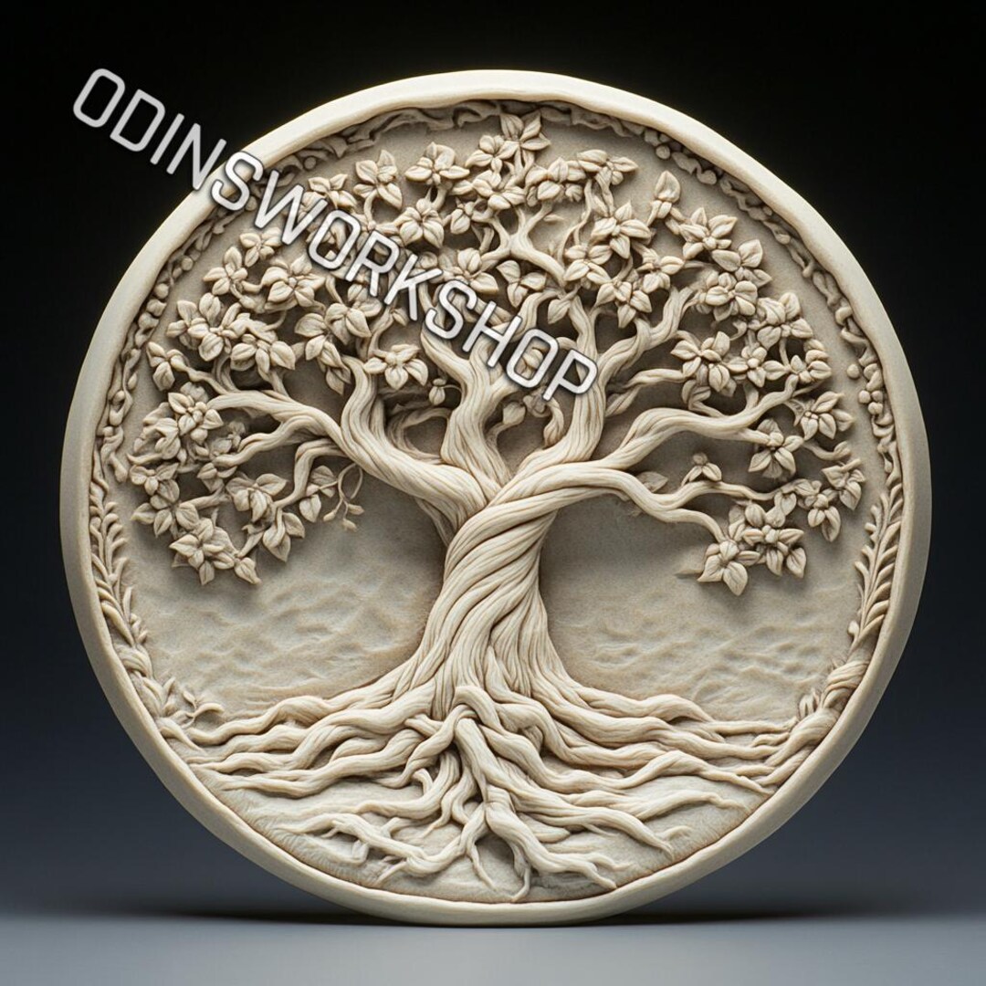 Yggdrasil World Tree 3D Embossing Design: Fiber Laser Engraving (PNG ...