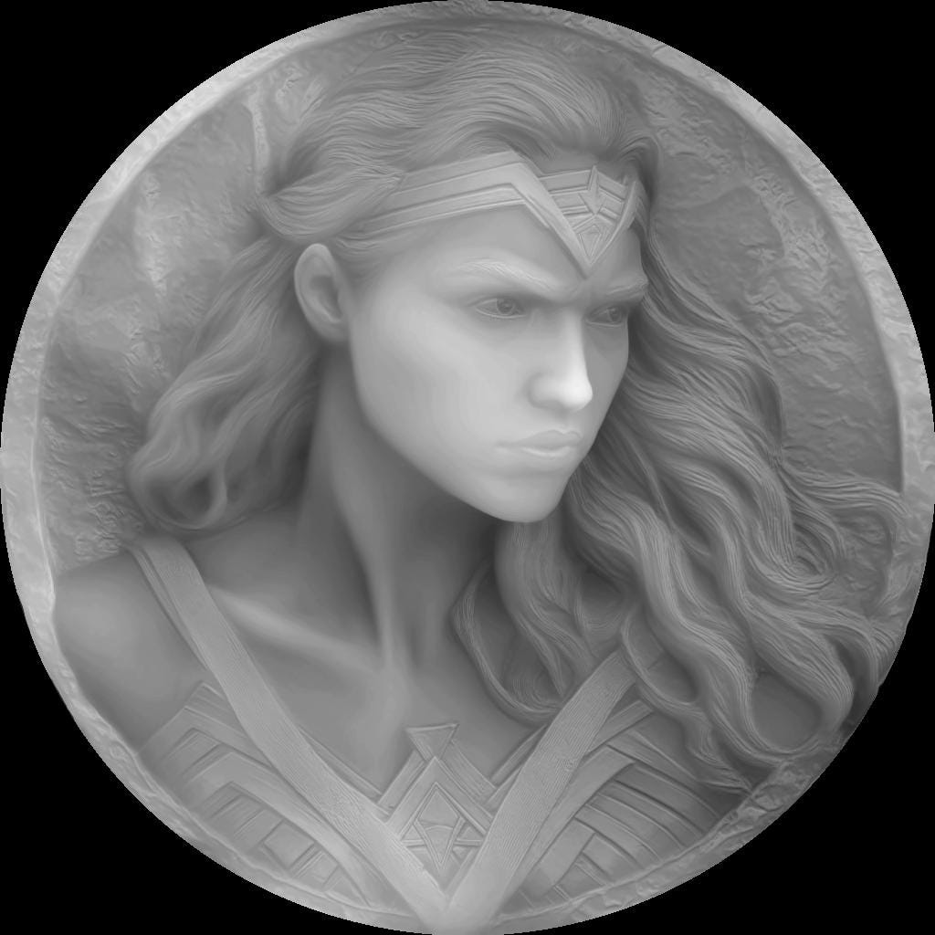 Wonder Woman 4K PNG 3d Embossing Files, Fiber Laser Engraving Designs ...