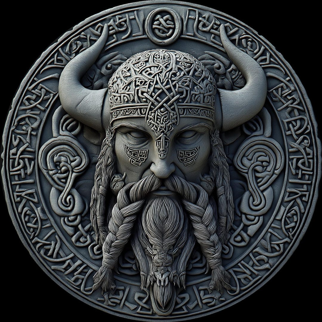 Viking Odin NORSE STLPNG 3d Embossing Files. Depth Map. Fiber Laser ...