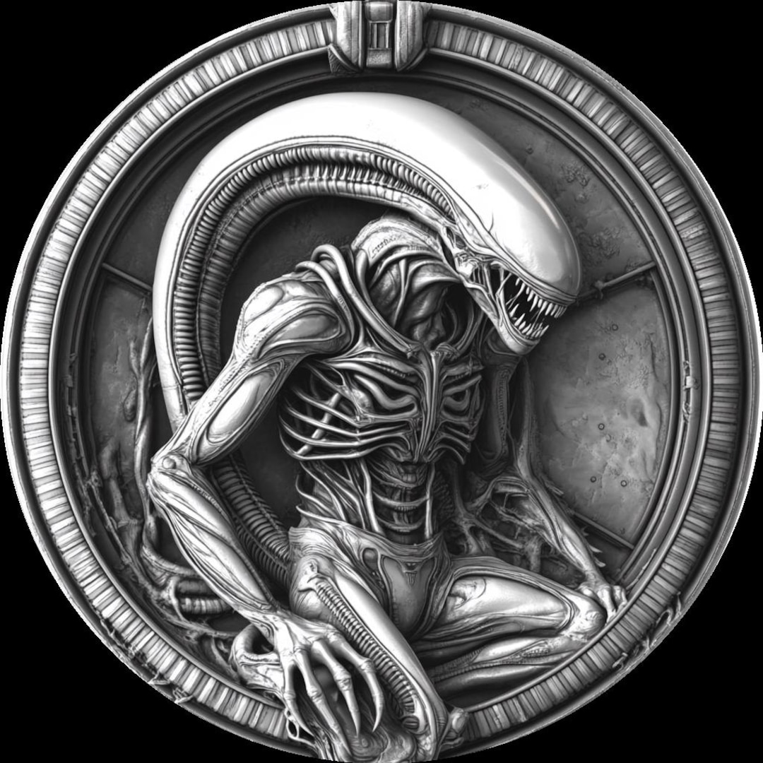 The Merc Life ALIEN Coin 3d Embossing Files, Fiber Laser Engraving ...