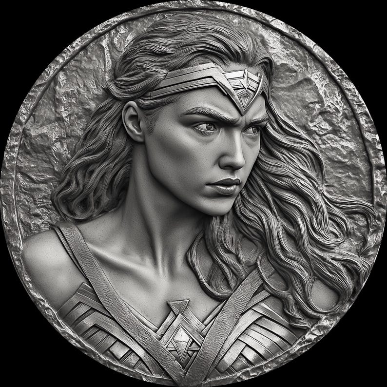 Wonder Woman 4K PNG 3d Embossing Files, Fiber Laser Engraving Designs ...