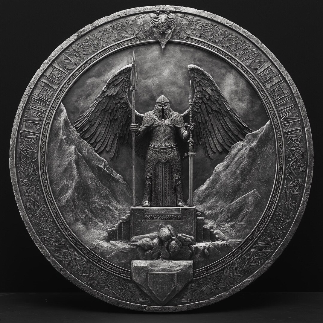 U-vikings Valhalla Gaurd 4k PNG. Coin 3d Embossing Files, Fiber Laser ...