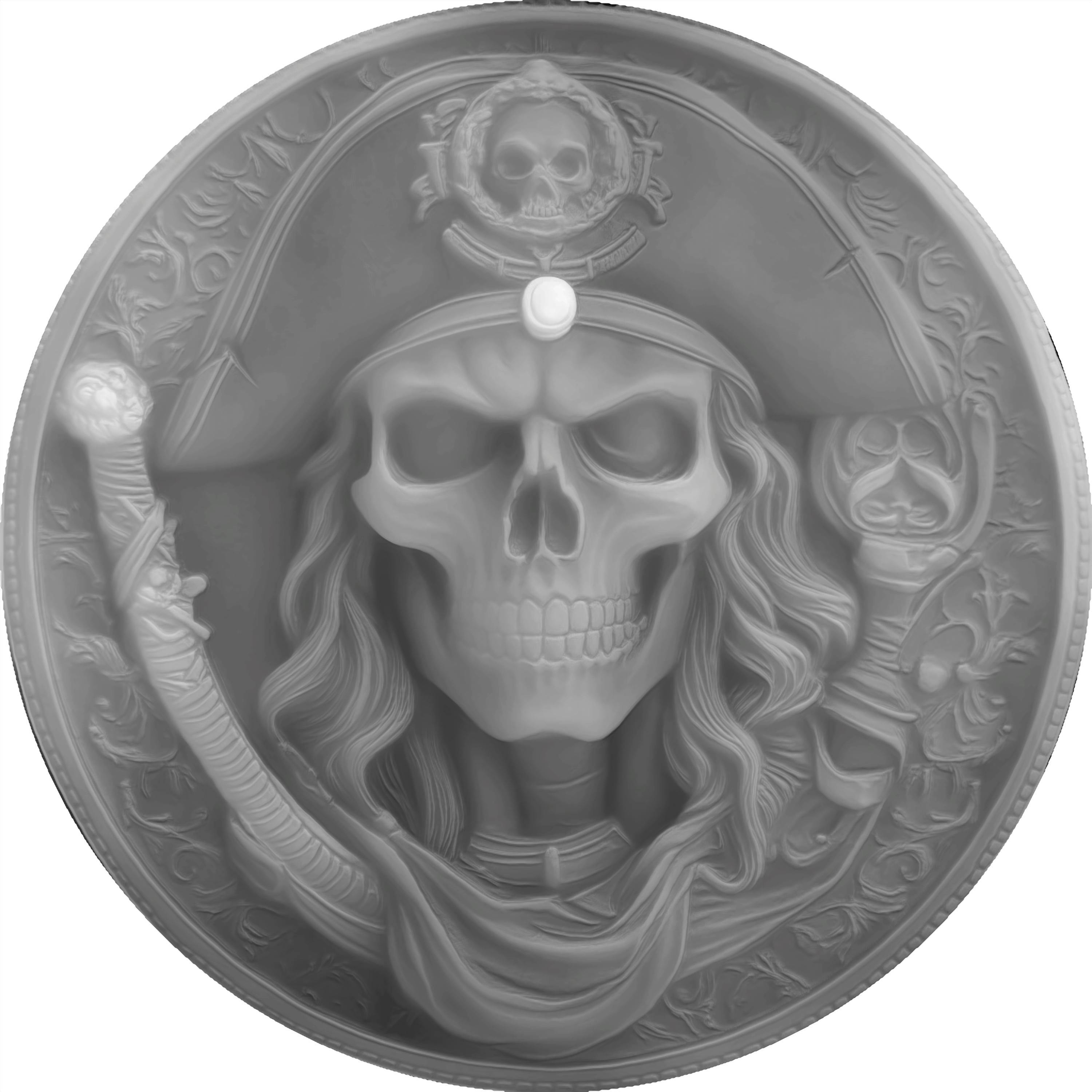 Pirate Coin4k-pngstl 3d Embossing Files, Fiber Laser Engraving Designs ...