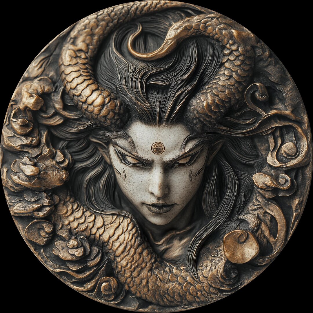 U- Japanese Oni Witch. 3d Embossing Files, Fiber Laser Engraving ...