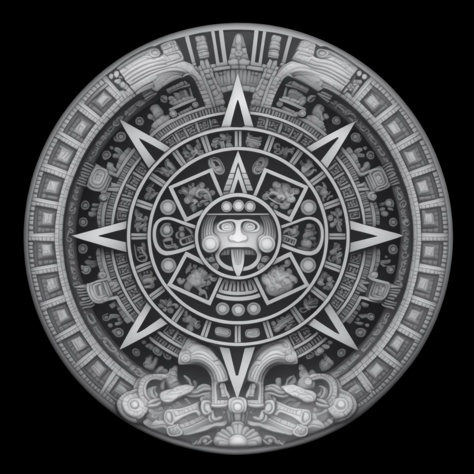 Mayan Calendar Bundle 3D Embossing Design: Fiber Laser Engraving Files ...