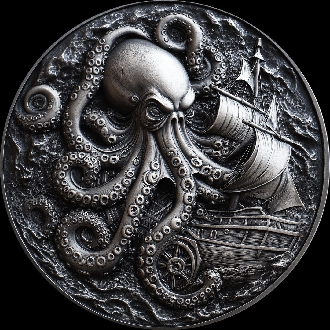 Release the Kraken 4K PNG 3d Embossing Files, Fiber Laser Engraving ...