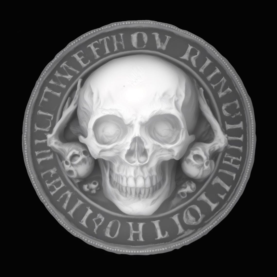 Memento Mori Coin 3D Embossing Files: Fiber Laser Engraving Designs ...