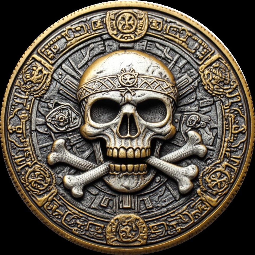 Pirate Coin Bundle-png+stl 3d Embossing Files, Fiber Laser Engraving ...