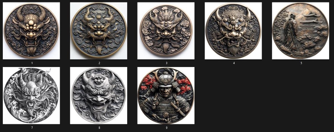 Oni Coin 3D Embossing Files: Fiber Laser Engraving Designs (digital ...