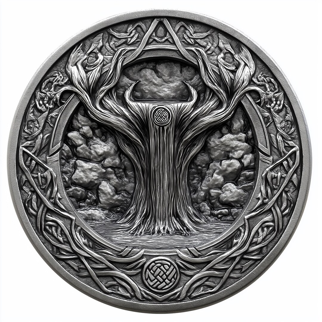 U- Viking Coin Well of Urd, 4k Stl+png 3d Embossing Files, Fiber Laser ...
