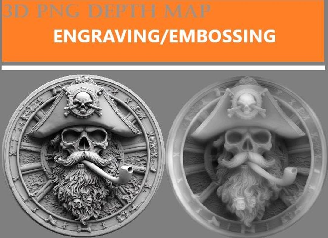 Pirate Captain 3d Embossing Files, Fiber Laser Engraving Designs , Coin ...