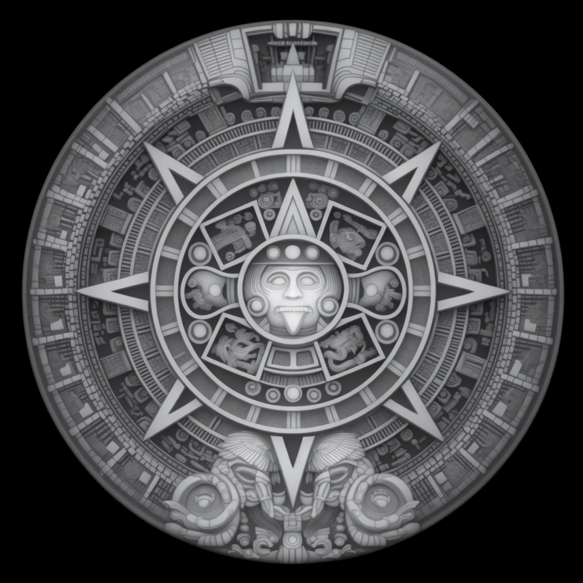 Mayan Calendar Bundle 3D Embossing Design: Fiber Laser Engraving Files ...