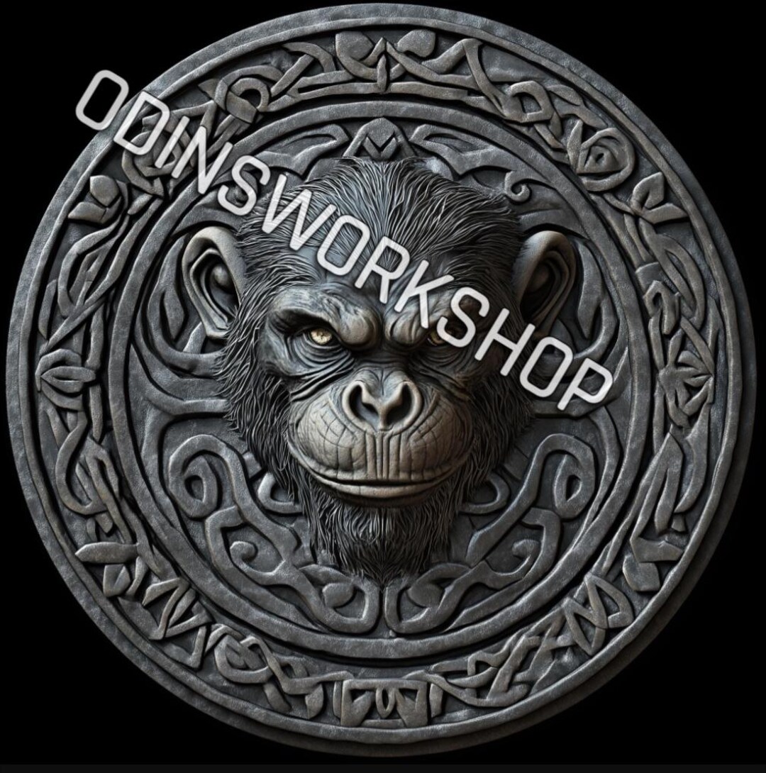 Monkey Oni Coin 3D Embossing Files: Laser Engraving Design (STL+PNG) - Etsy