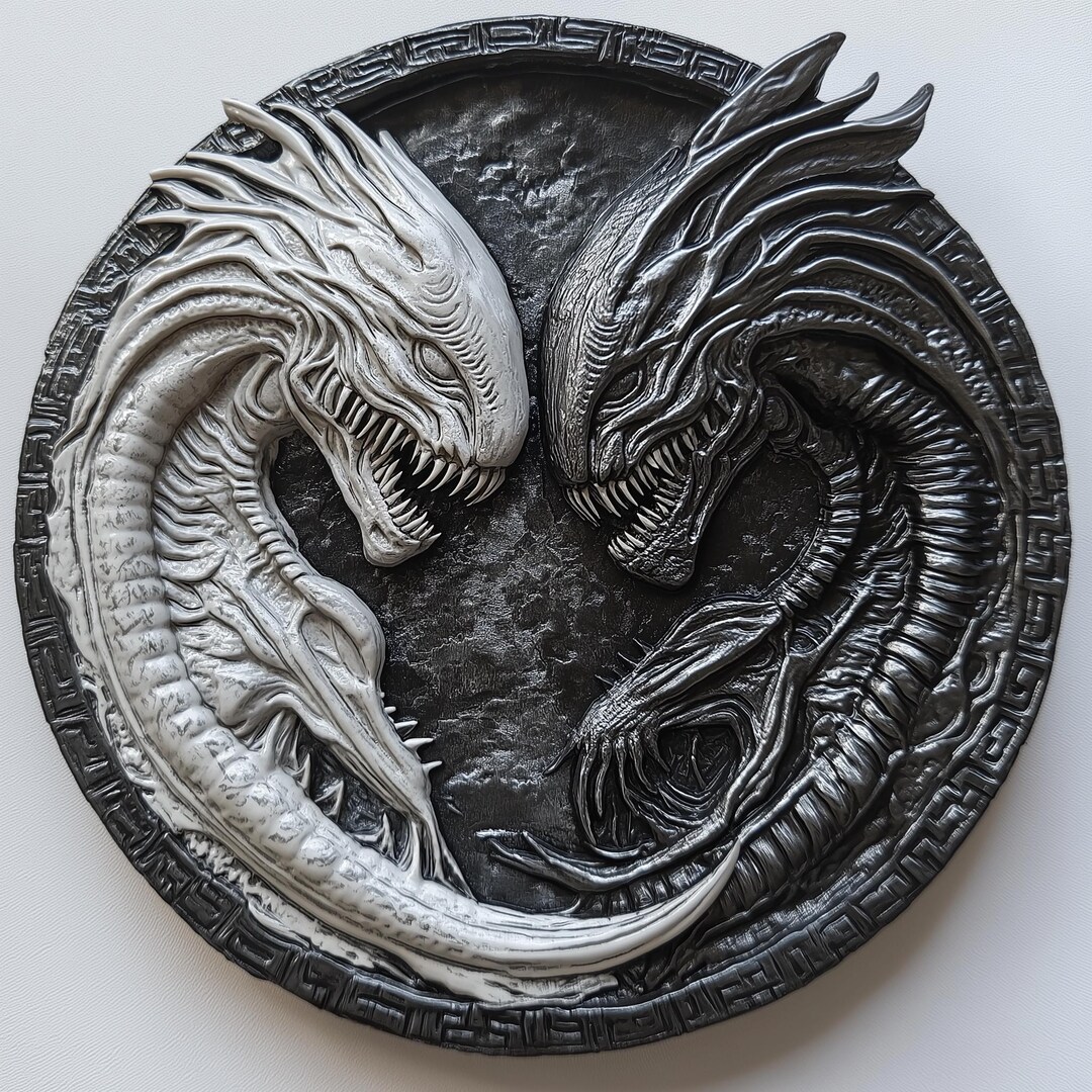 XENOMORPH 4K STLPNG Coin 3d Embossing Files, Fiber Laser Engraving ...