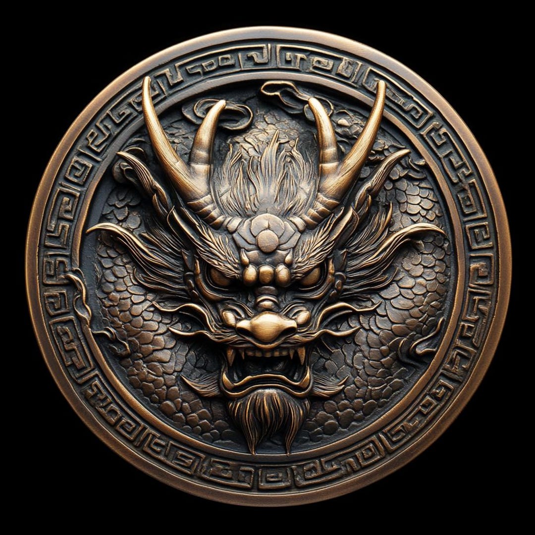 Shinto Dragon Coin. RYUJIN Japanese 3d Embossing Files, Fiber Laser ...