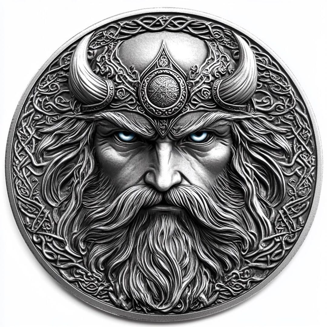Viking Coin Winged Odin 3d Embossing Files. DEPTH MAP. Fiber Laser ...