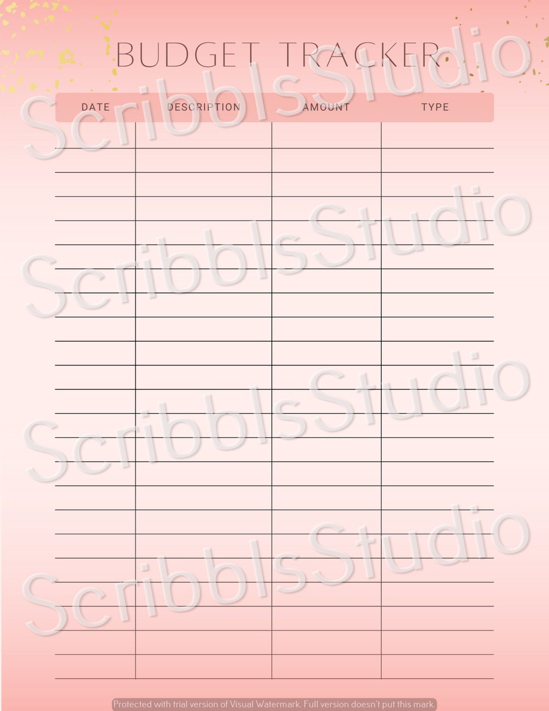 Budget Tracker - Etsy