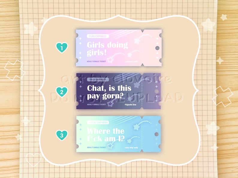 Anime Tickets (2.25") Yuri Yaoi Isekai - Etsy