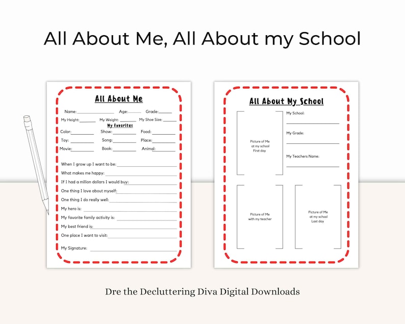 Childhood Printable Interview, All About Me Interview, Kids Keepsake ...