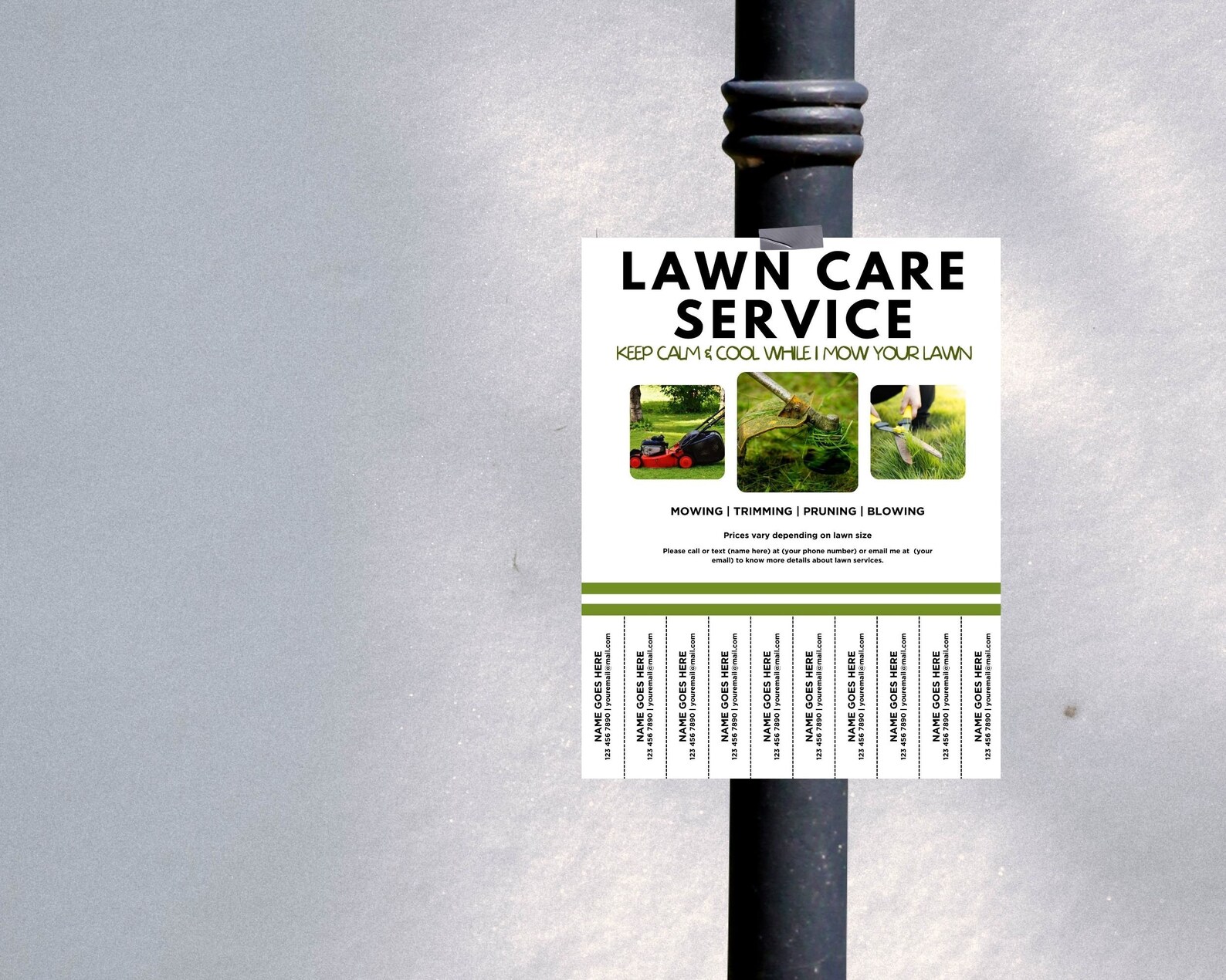 Lawn Care Tear off Flyer Bundle, Customizable Design in Canva, Lawn ...