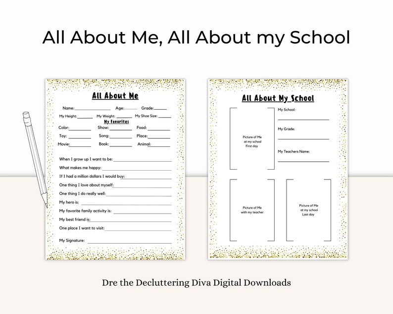Childhood Printable Interview, All About Me Interview, Kids Keepsake ...