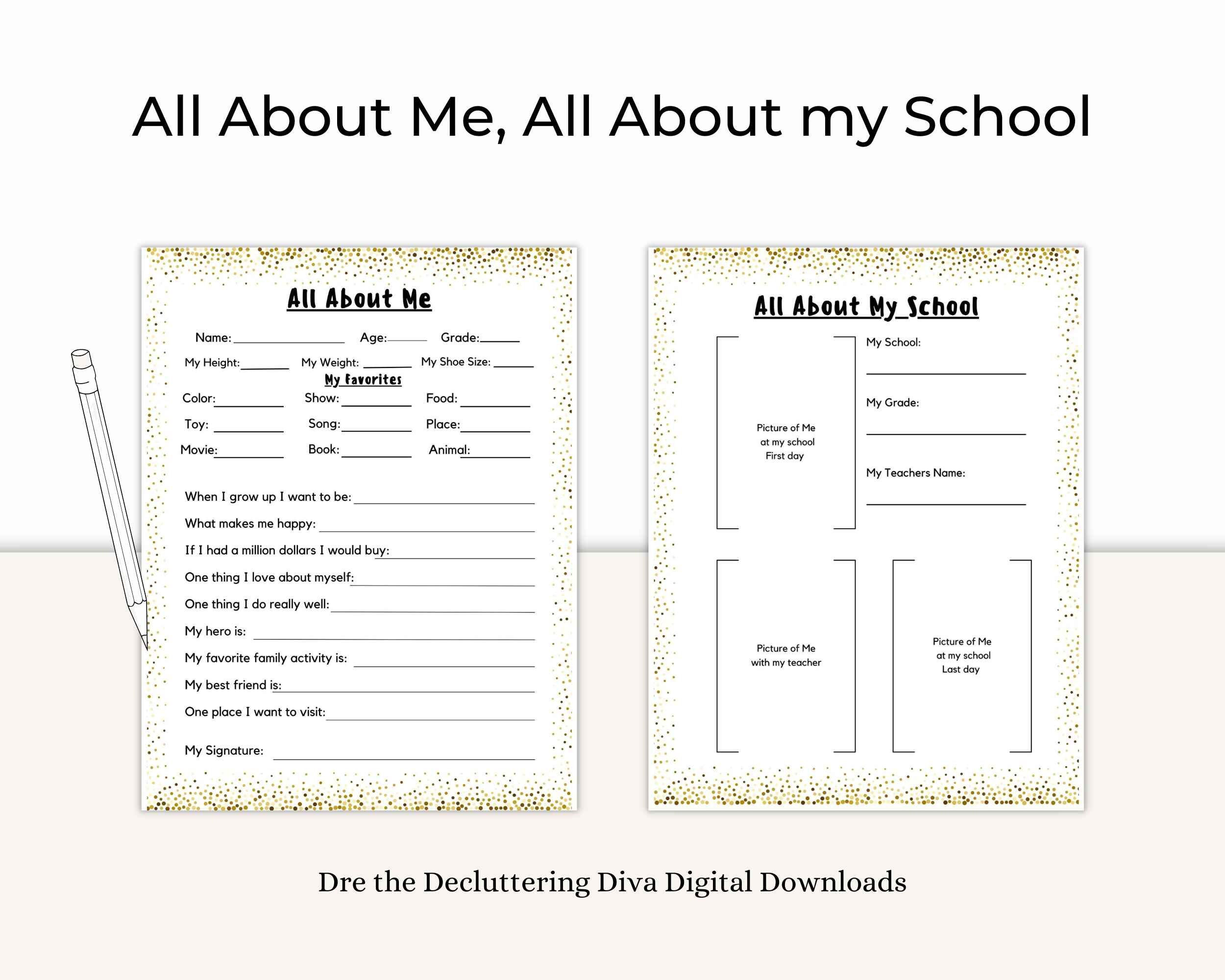 Childhood Printable Interview, All About Me Interview, Kids Keepsake ...