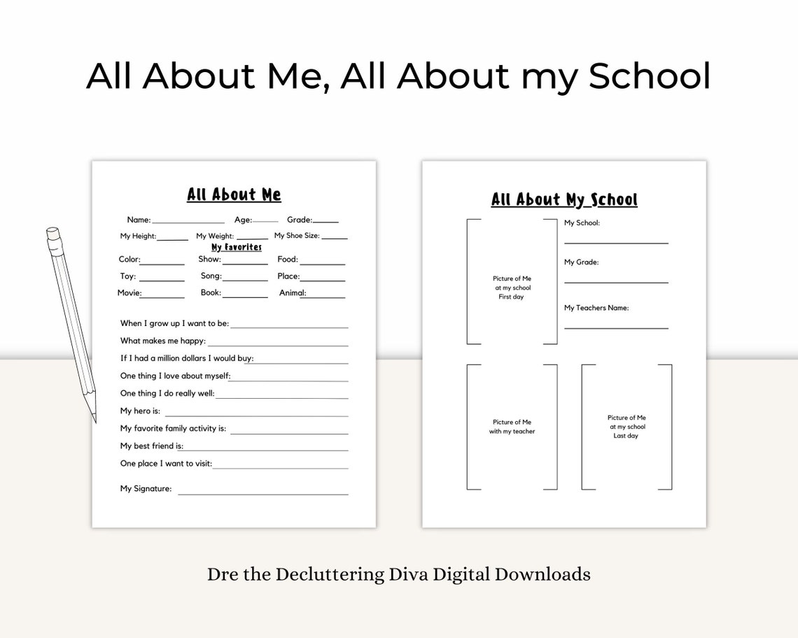 Childhood Printable Interview, All About Me Interview, Kids Keepsake ...