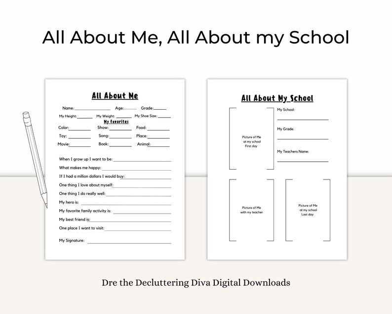 Childhood Printable Interview, All About Me Interview, Kids Keepsake ...