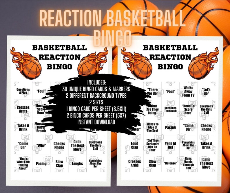 Basketball Bingo, Reaction Bingo, Things Your Husband Says Bingo ...
