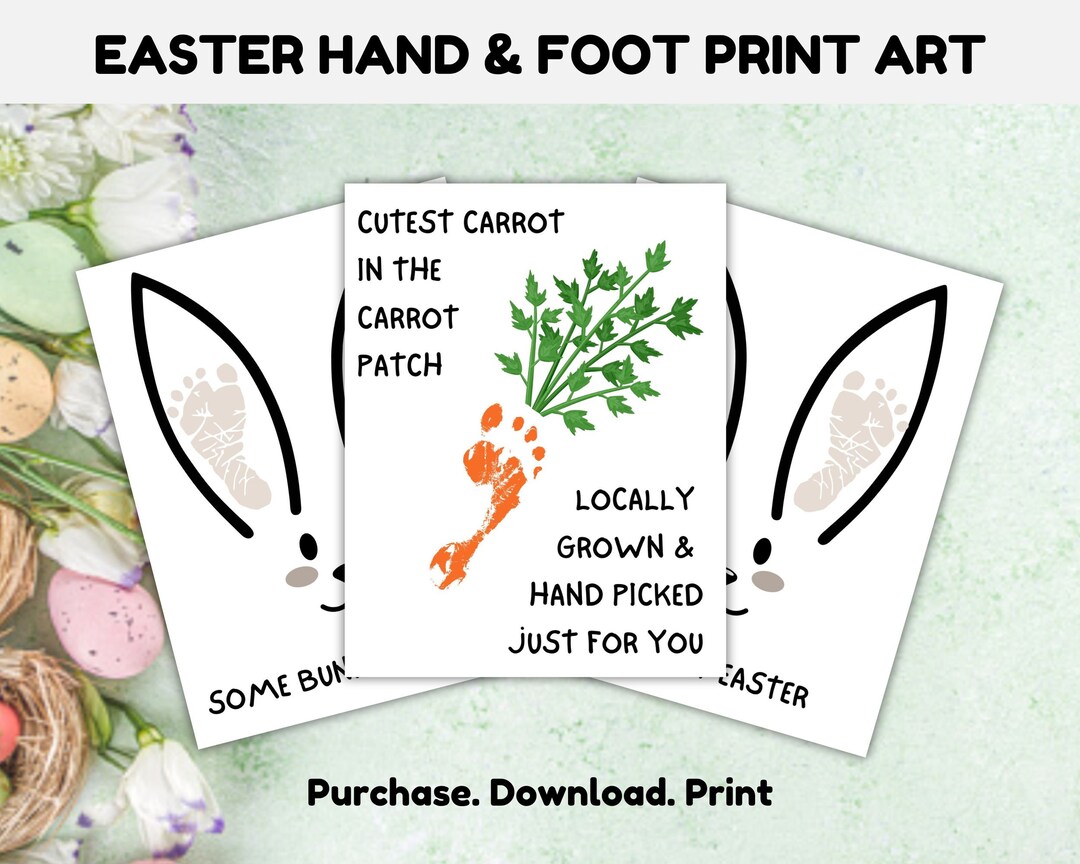 Easter Handprint Craft, Easter Footprint Art, Bunny Footprint, Easter ...