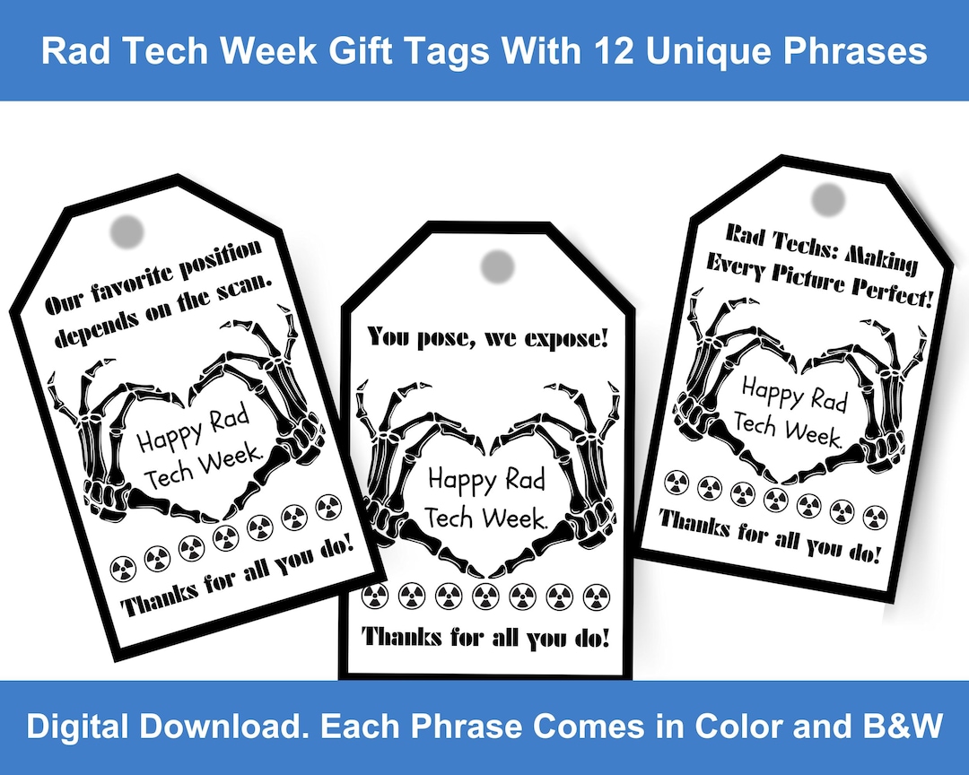 Rad Tech Week Appreciation Gift Tags, Happy Radiologic Tech Week ...