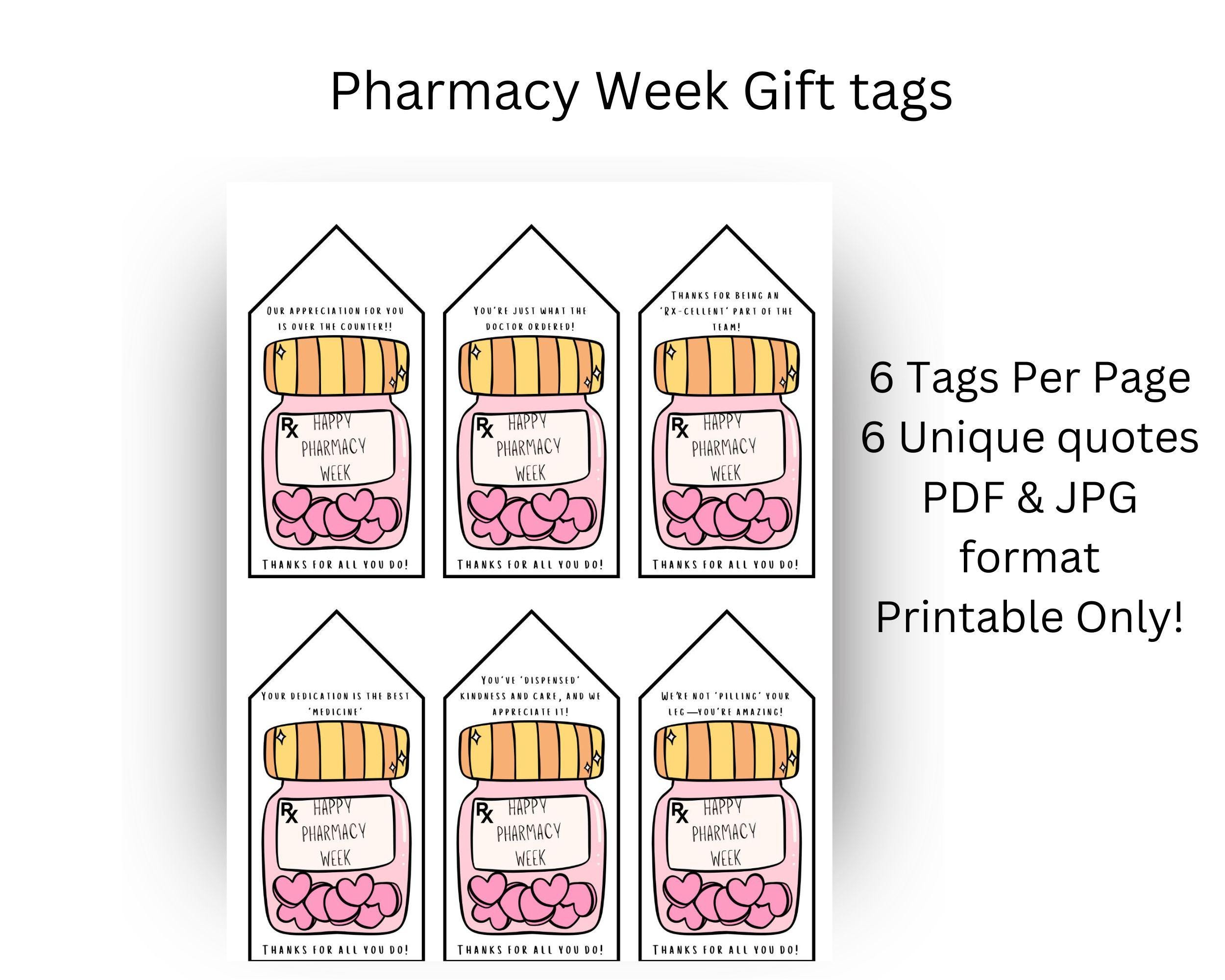 Pharmacy Week Gift Tag, Pharmacist Day, Pharmacy Technician, Pharmacy ...