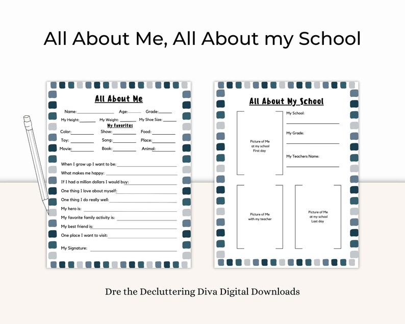 Childhood Printable Interview, All About Me Interview, Kids Keepsake ...