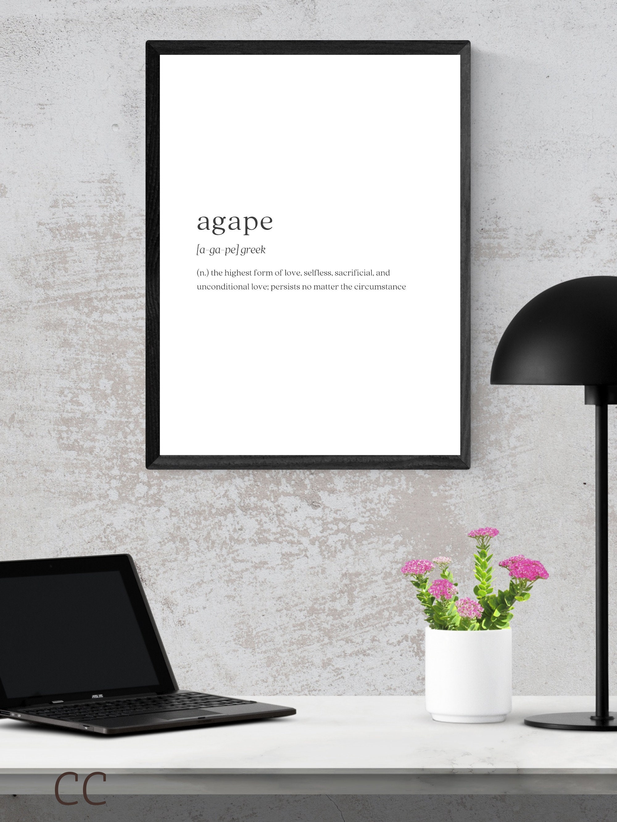 Agape Definition | Digital Download | Minimalist Poster | Word ...
