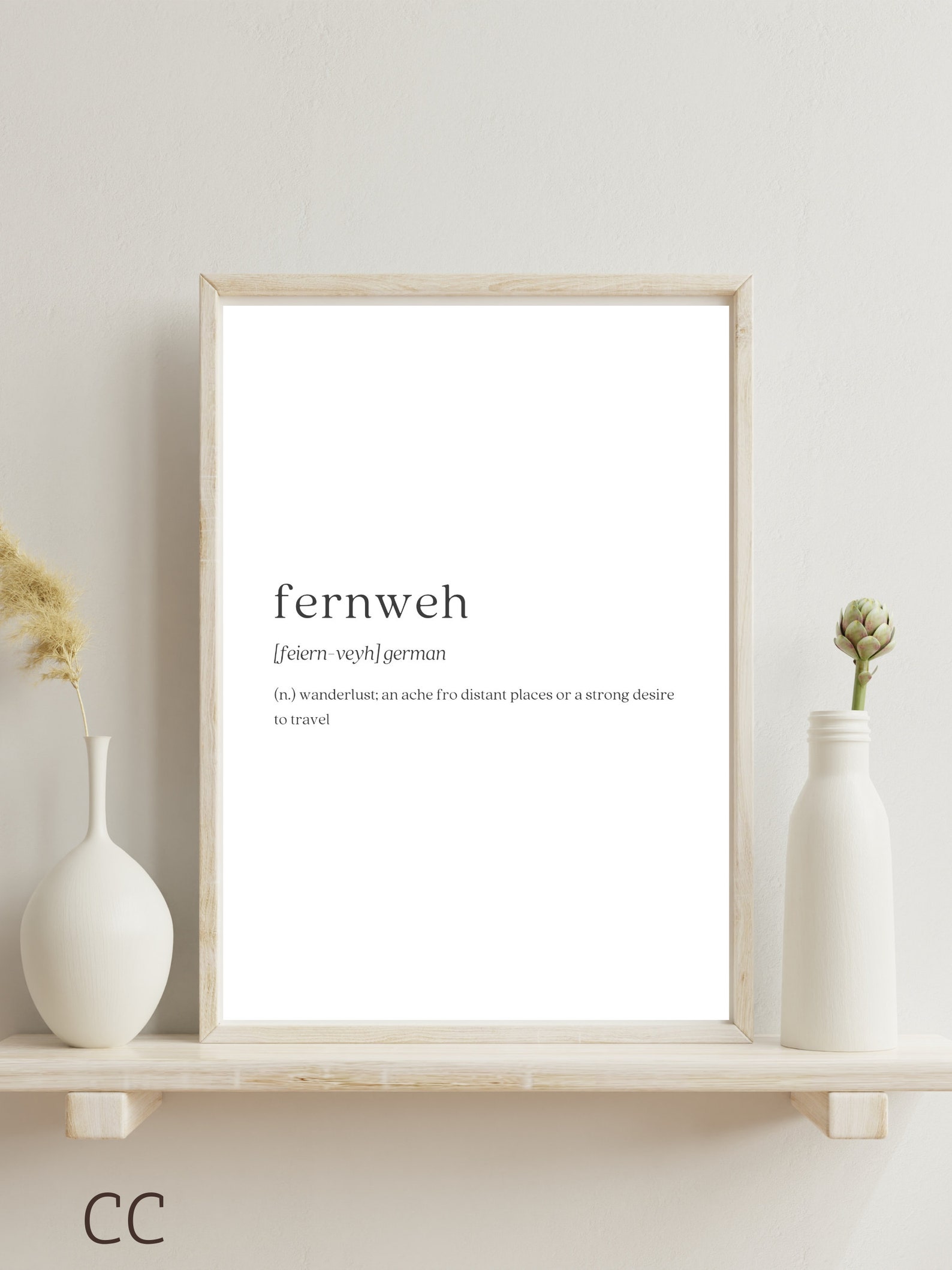 Fernweh Definition Digital Download Minimalist Poster Word Definition ...
