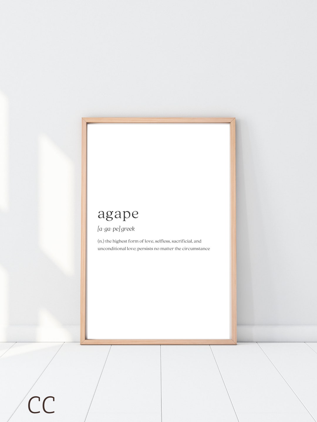 Agape Definition | Digital Download | Minimalist Poster | Word ...