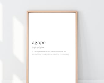 Agape Love Definition Print Love Definition Print (Instant Download) - Etsy
