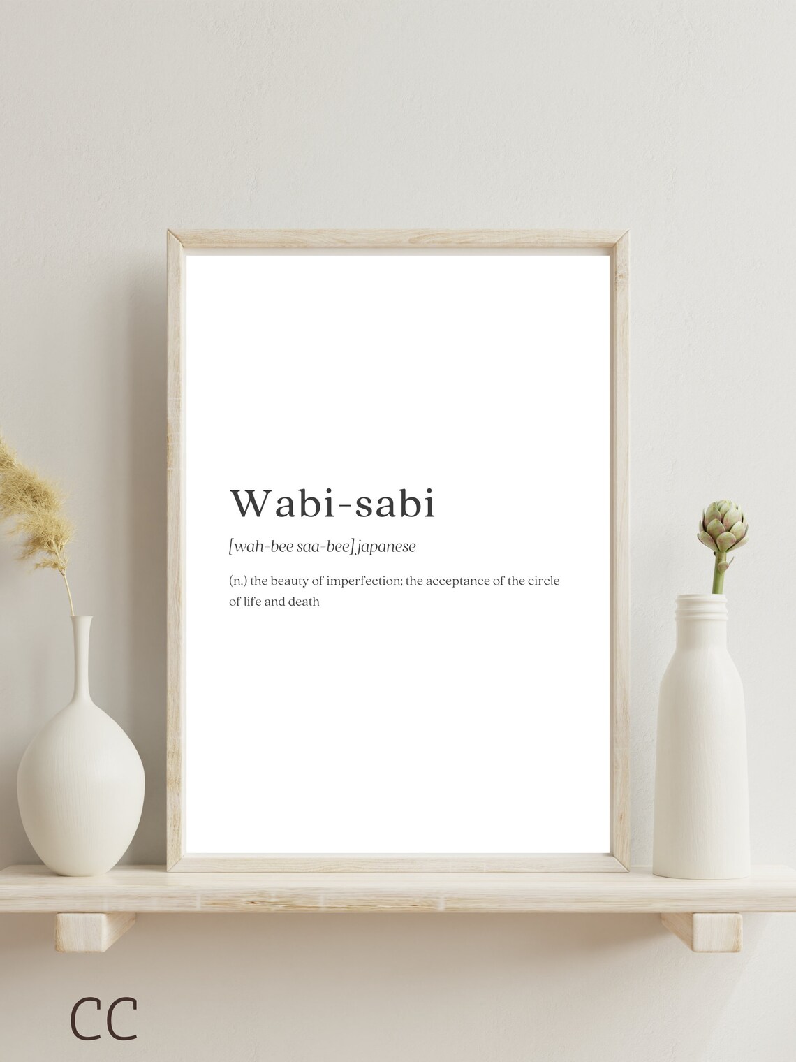 Wabi Sabi Definition | Digital Download | Minimalist Poster | Word ...
