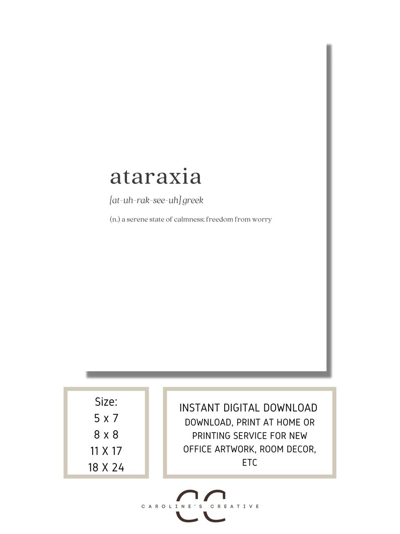 Ataraxia Definition Digital Download Minimalist Poster Word Definition ... Ataraxia Definition Digital Download Minimalist Poster Word Definition ...